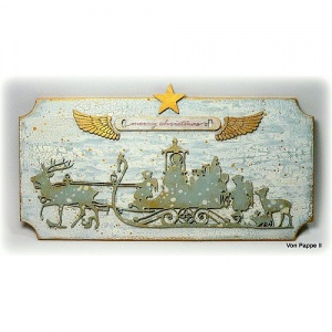 Christmas Shrine Sleigh Scene Wood Shape for art and crafts